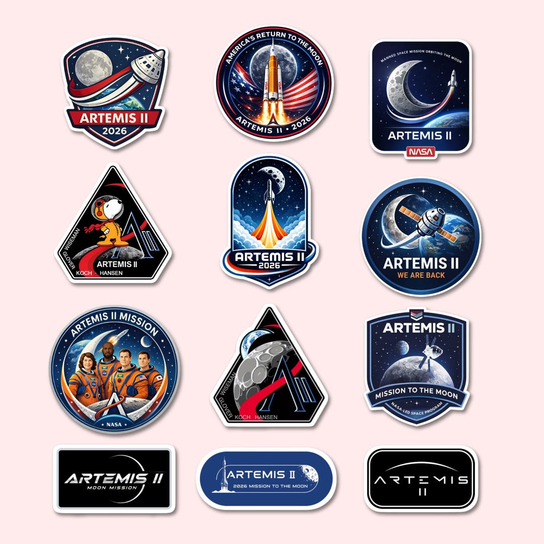 NASA Artemis II Mission Patch Stickers - Pack of 12 Vinyl Decals - Etsy