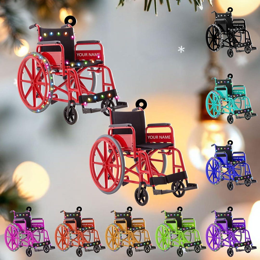 Personalized Wheelchair Ornament: Christmas Decor, Custom Name Tag - Etsy