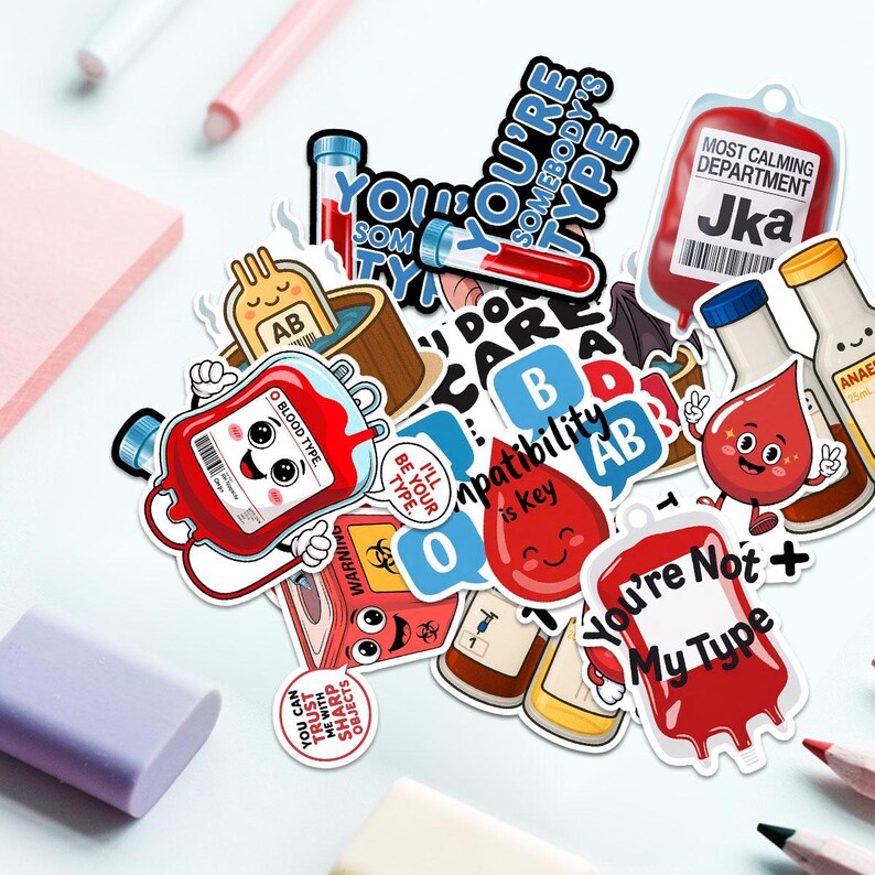 Blood Donation Vinyl Sticker Pack, Nurse Humor, 3" Decals - Etsy
