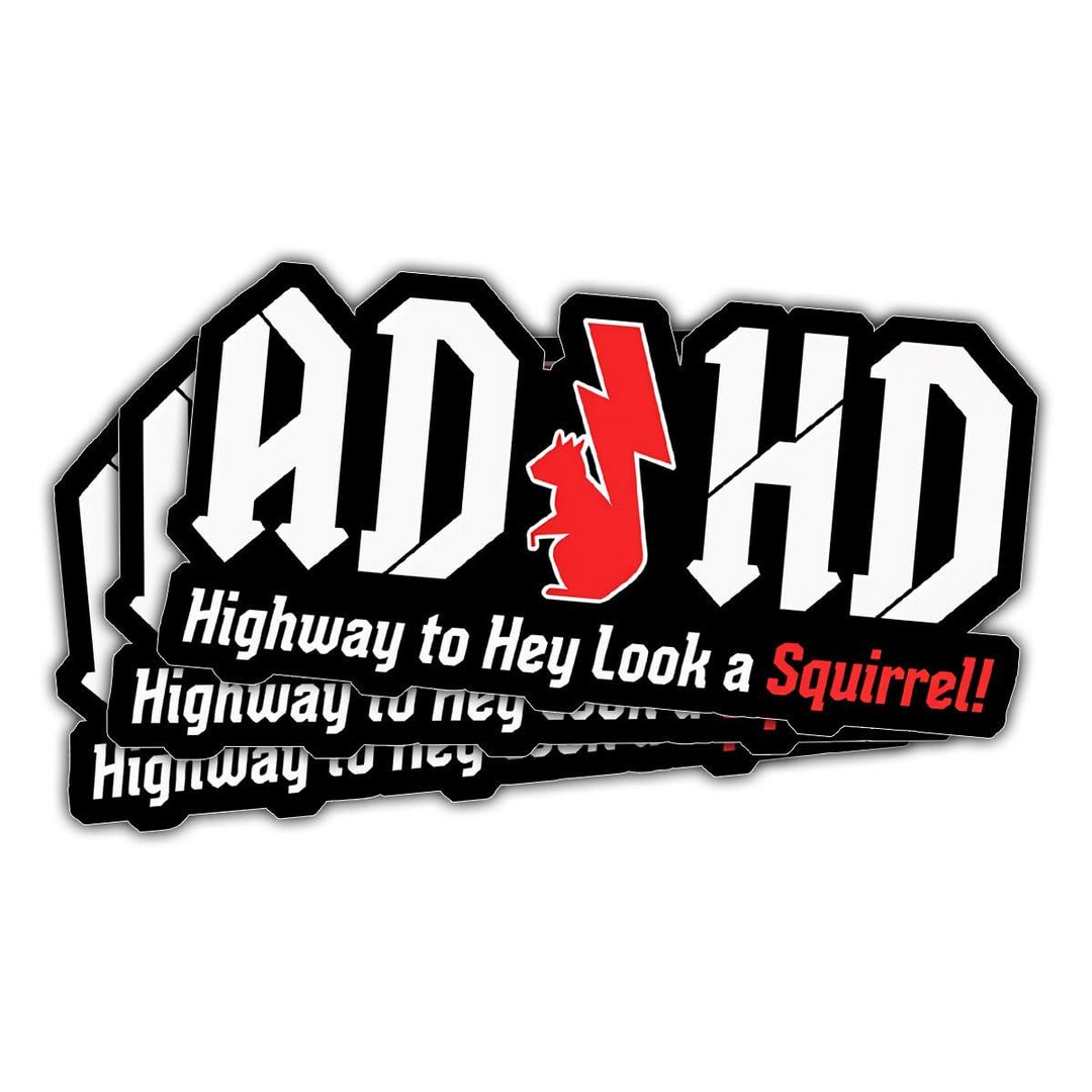 ADHD Squirrel Sticker, Funny Meme Vinyl Decal - Etsy