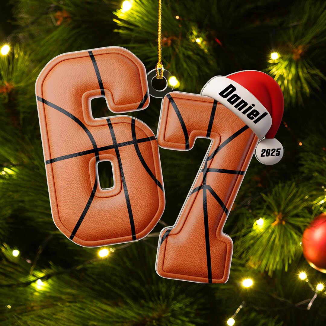 Personalized 67 Basketball Ornament, Gen Z Gift - Etsy