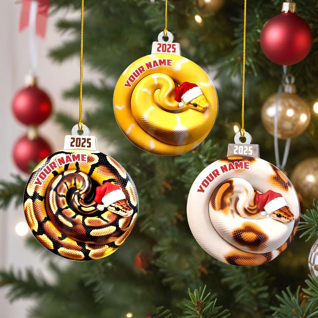Personalized Ball Python Christmas Ornament: Reptile Lover Gift, Funny ...