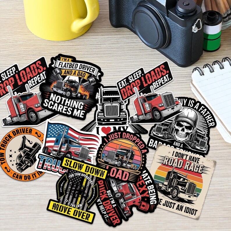 Funny Trucker Sticker Set: Semi Truck Driver Decals, CDL Humor - Etsy