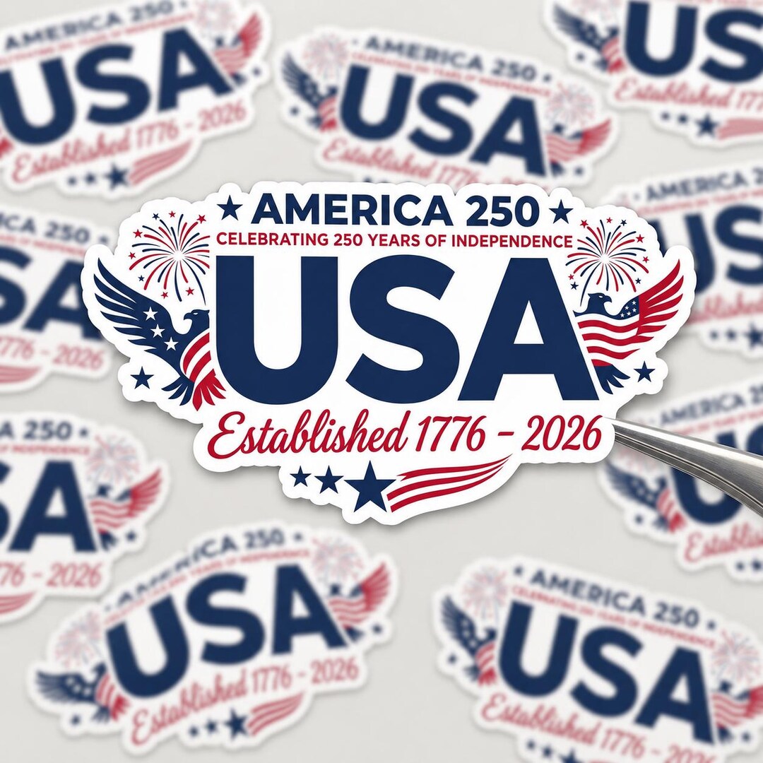 100 PCS USA 250th Anniversary Sticker, 1776–2026 America ...