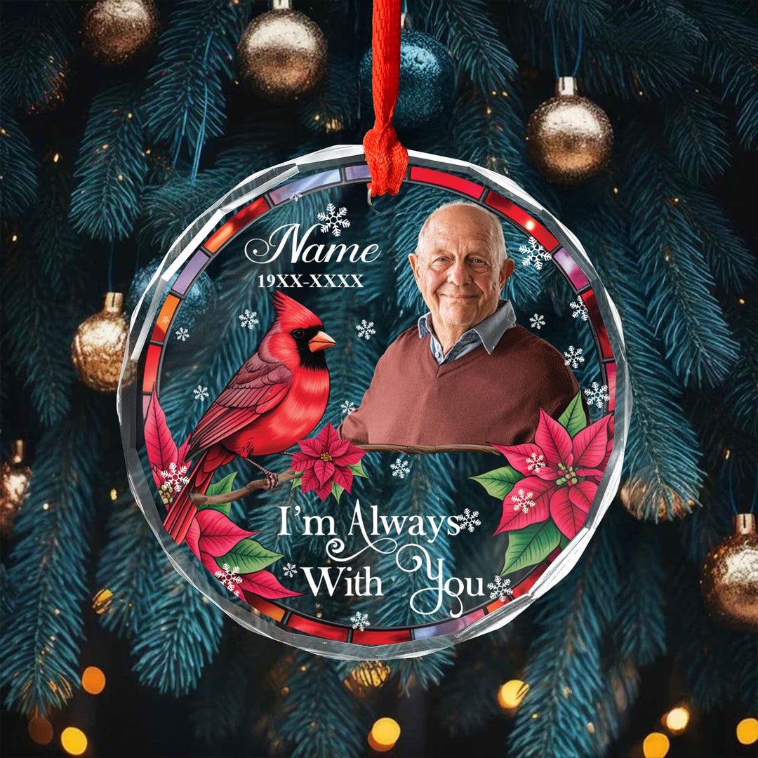 Custom Photo Memorial Glass Ornament: Dad Mom Loss Gift - Etsy