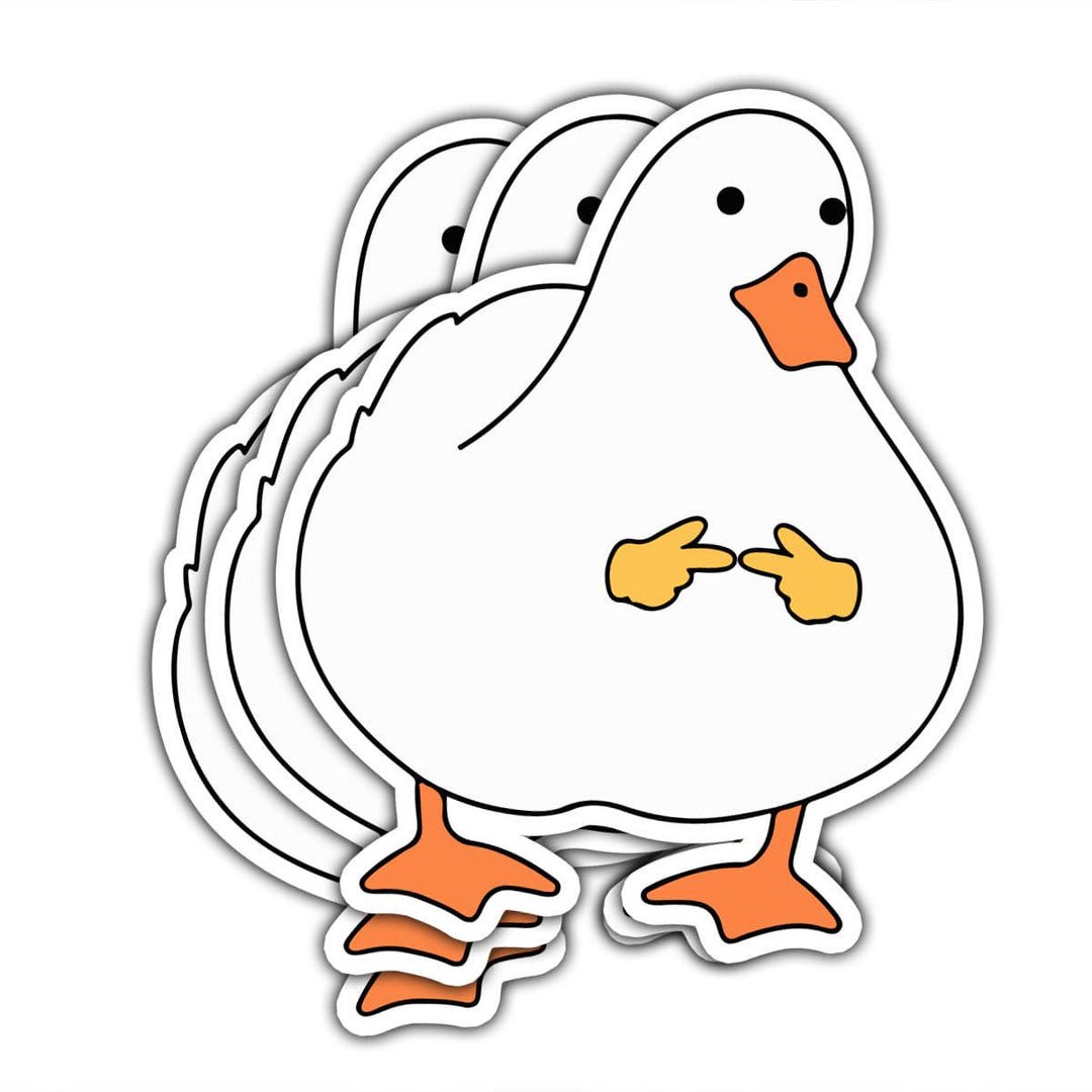 Shy Goose Sticker, Funny Cute Quack Meme Shy Goose Uwu Waterproof ...