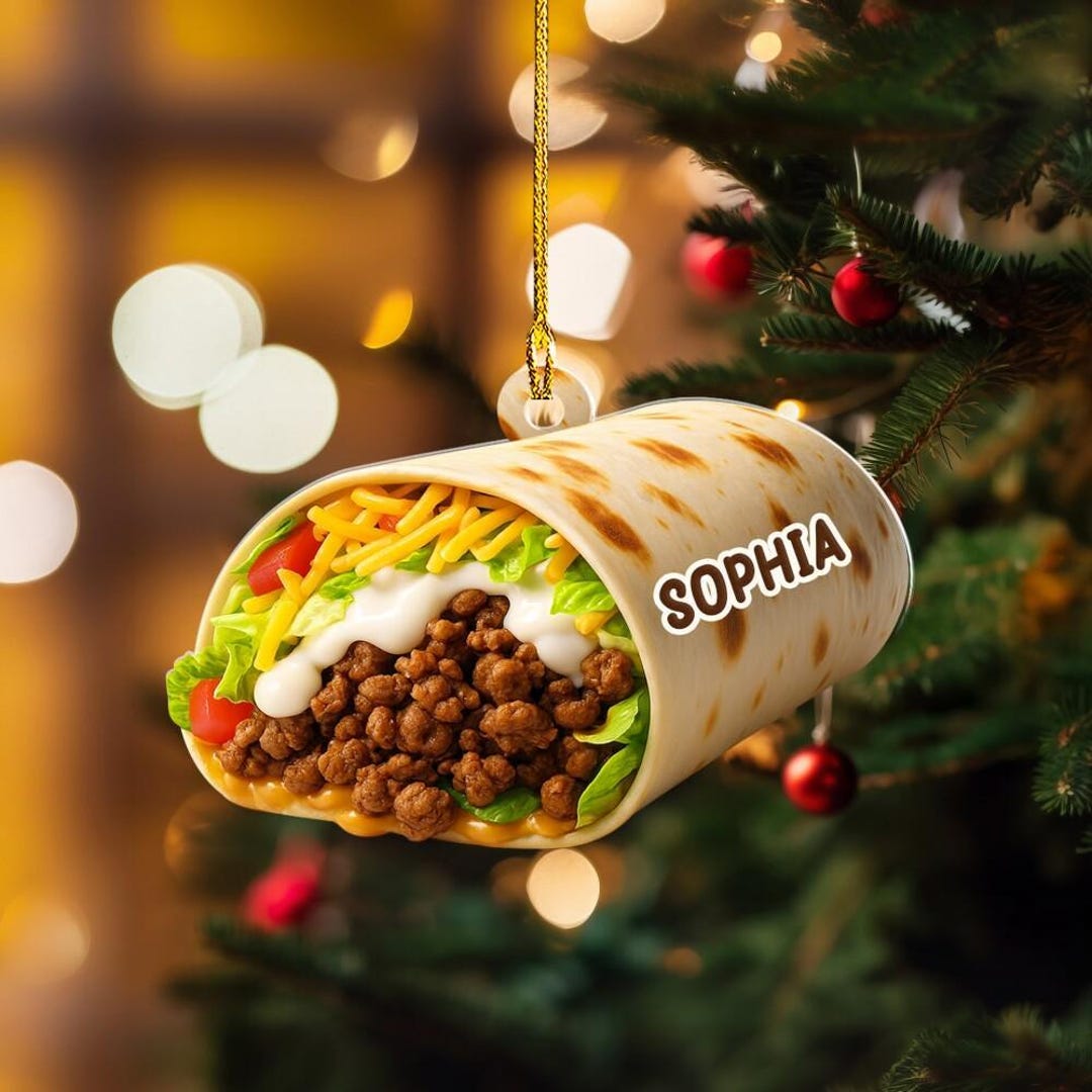 Custom Burrito Flat 2D Ornament, Funny Food Acrylic Decoration for ...