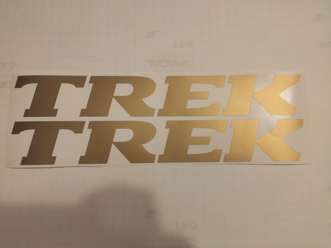 2x TREK Classic Retro Decals Stickers Iridescent Chrome Rainbow Frame ...