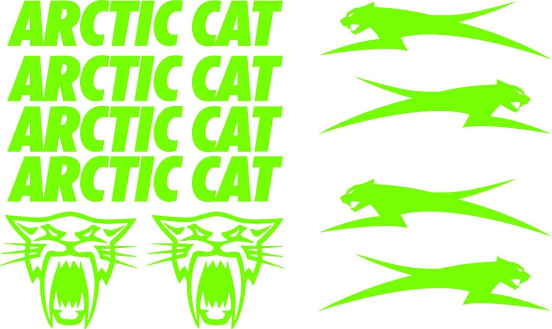Arctic Cat Stickers Decals Set for Helmet Snowmobile Cars Windows ...