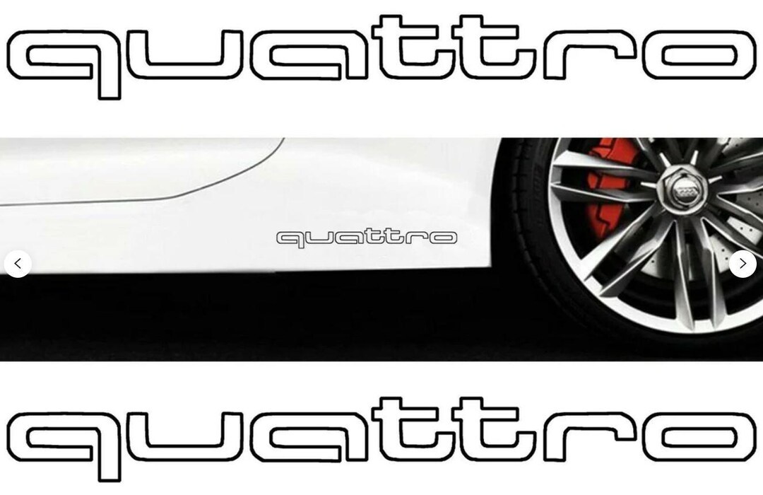Two Quattro Decals Stickers for Door Sill Windows Thresholds Car Vinyl ...