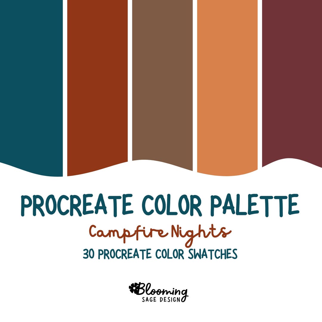 Campfire Nights Procreate Color Palette – 30 Handpicked Swatches ...