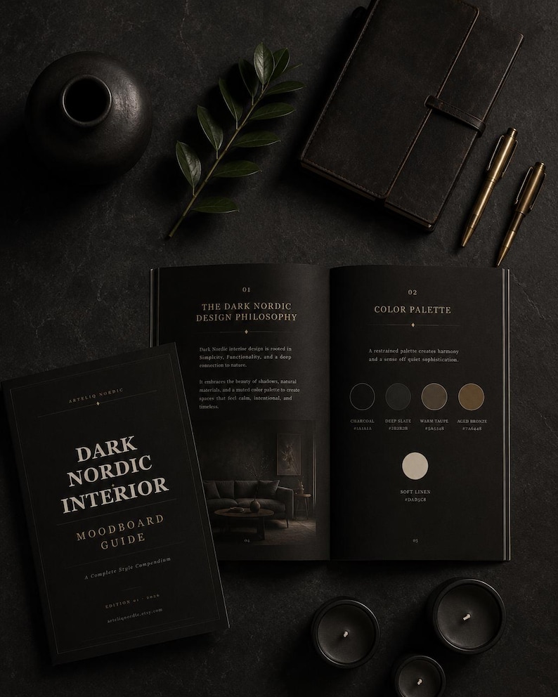 Dark Nordic Interior Design Guide – Scandinavian Home Decor Moodboard ...