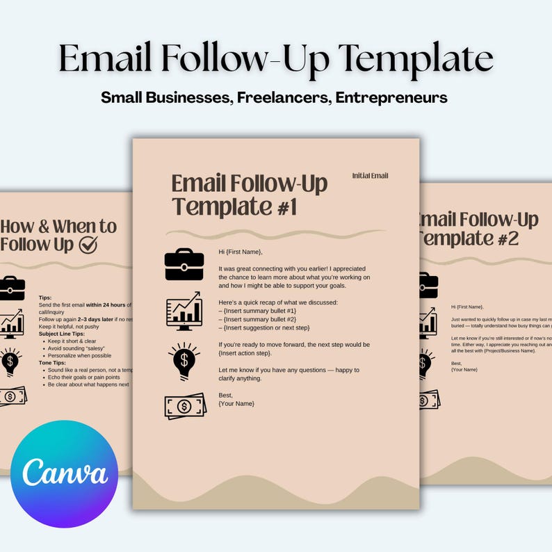 Lead Follow-up Email Template – Editable Canva Design for Client ...