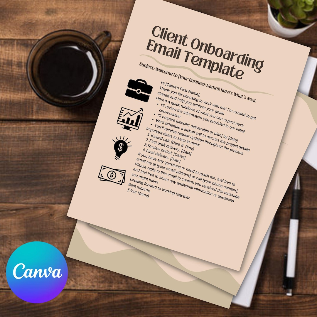 Client Onboarding Email Template – Editable Canva Design for ...