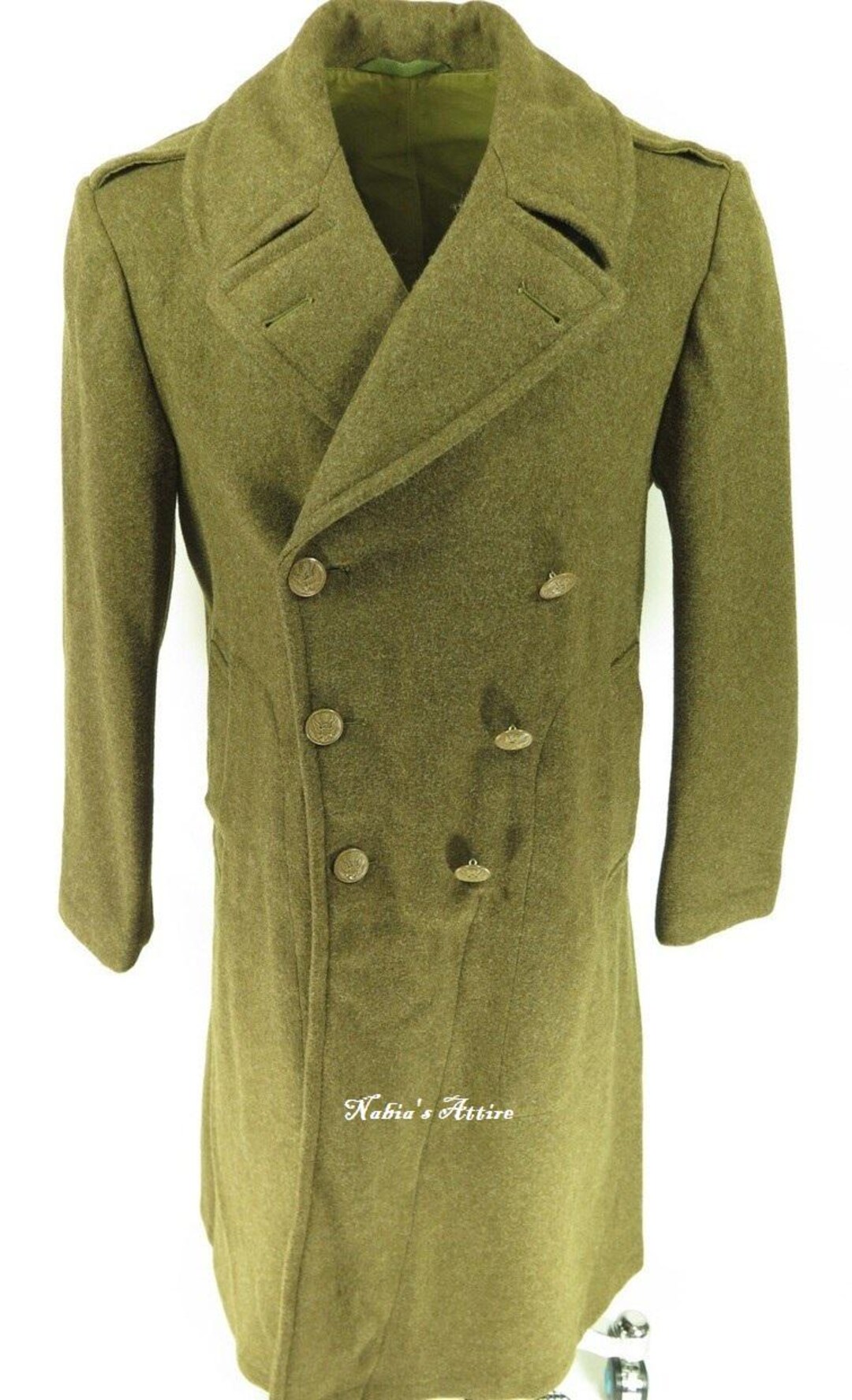 US Army Overcoat, Military Green Overcoat, Men's Long Coat, US Military ...