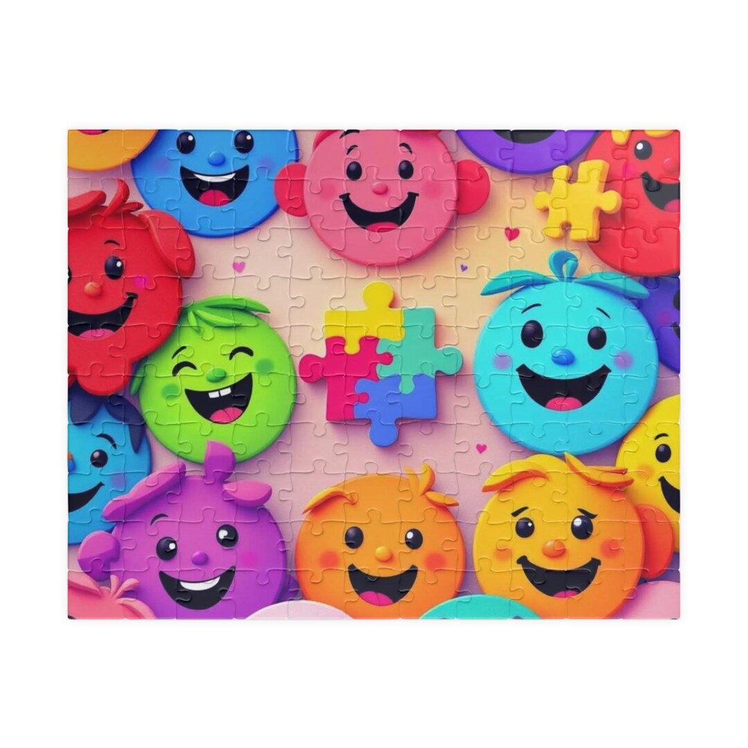 Autism Colorful Smiley Faces Puzzle - Etsy