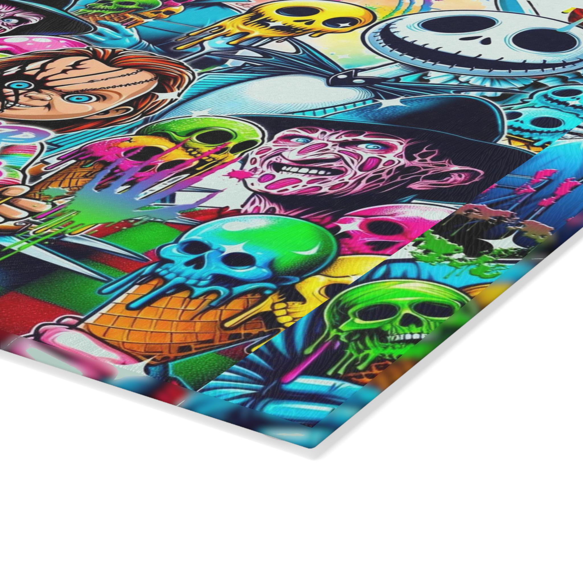 Horror Movie Icons Glass Cutting Board - Halloween Kitchen Decor - Etsy