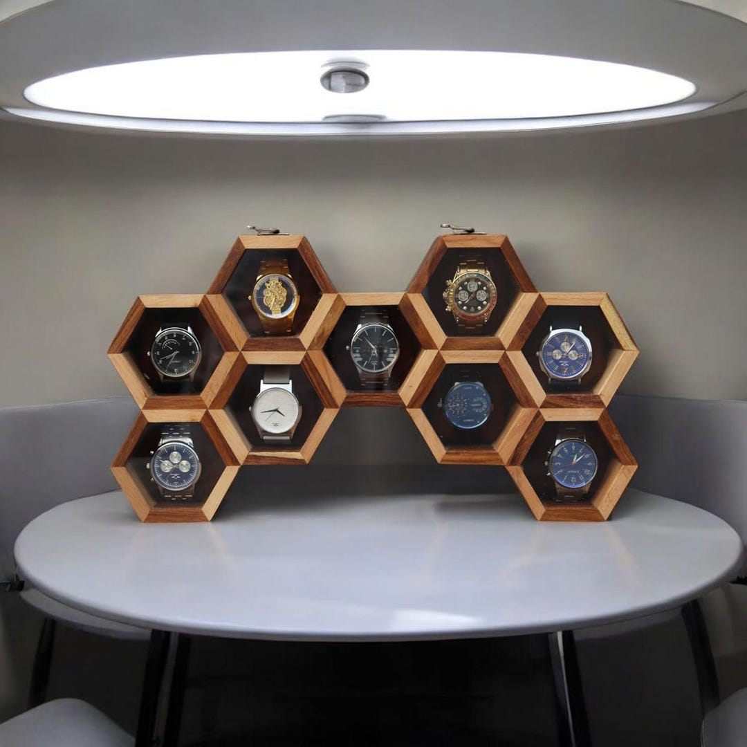 Handmade Rosewood Honeycomb Watch Box: Jewelry Organizer - Etsy