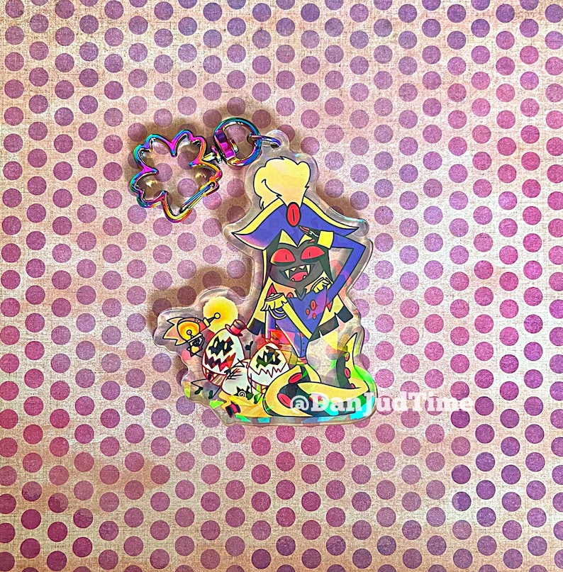 Hazbin Hotel Acrylic Epoxy Keychains Keyrings Angel Dust Alastor Vox ...