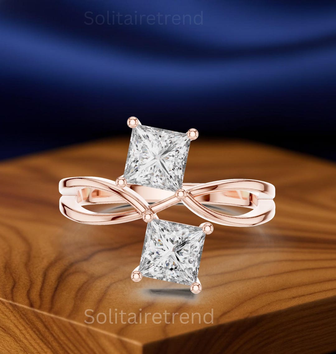 Princess Cut Infinity Toi Et Moi Lab Grown Diamond Ring | Two Stone ...