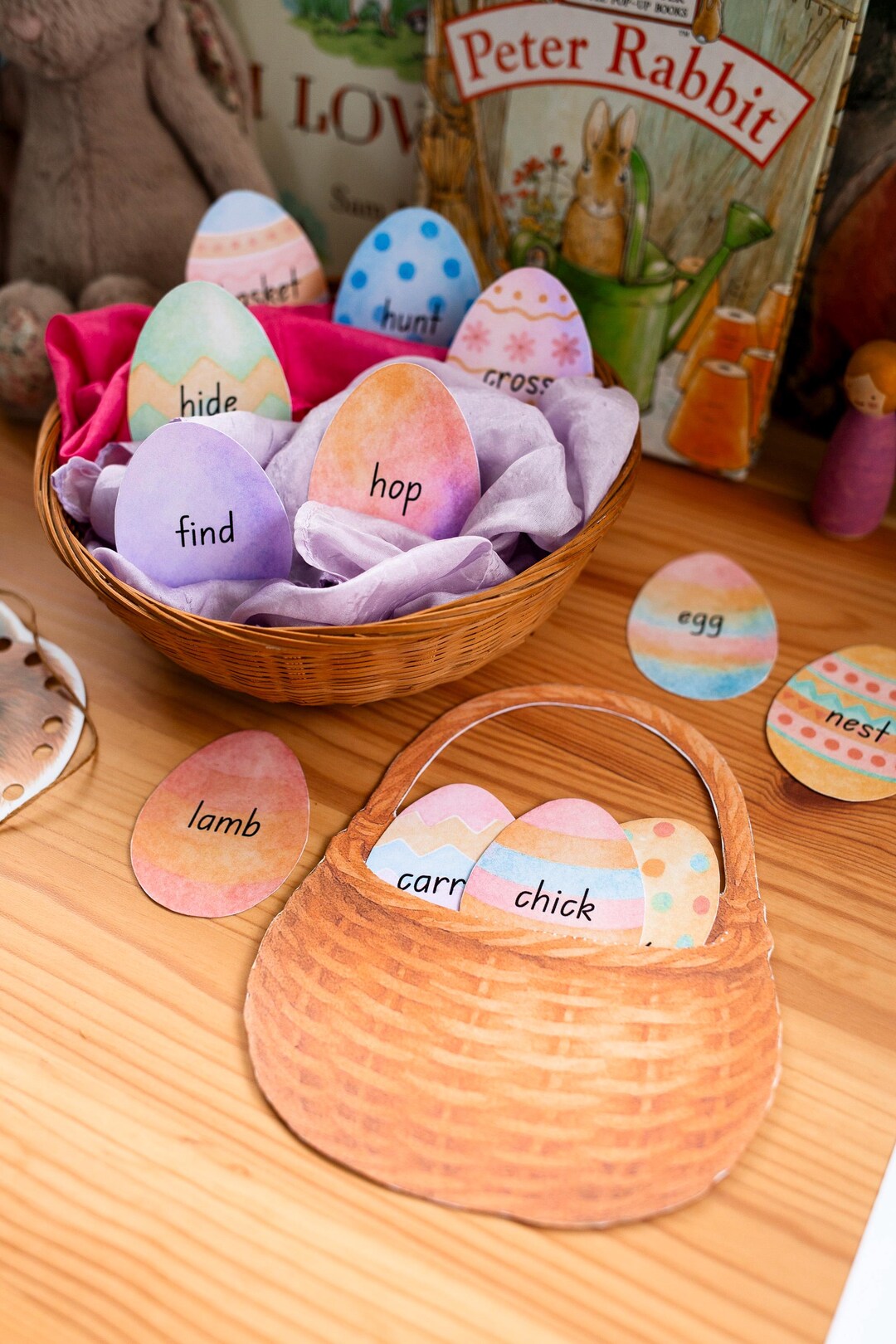 Sight Word Easter Egg Hunt Game With DIY Basket, for Ages 5-7 (PDF ...