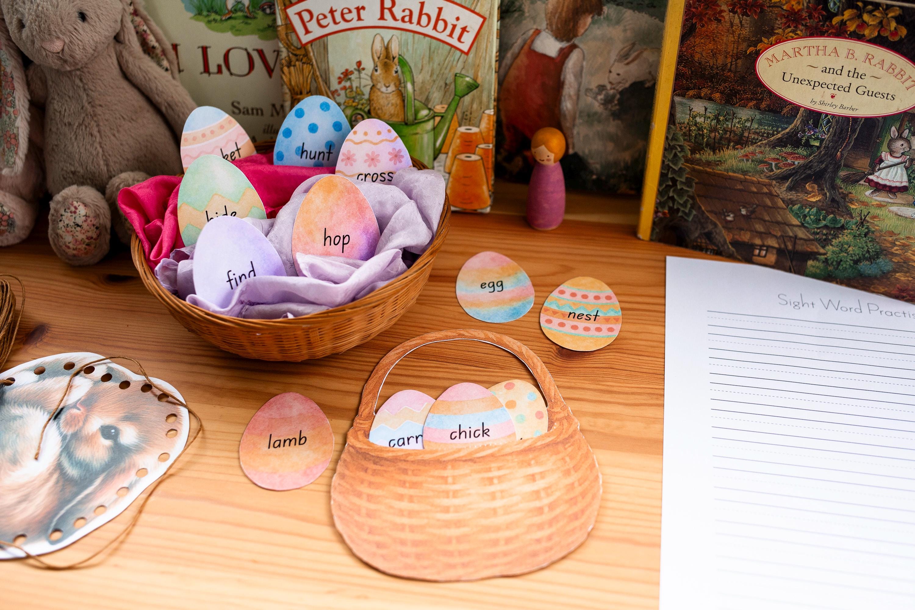 Sight Word Easter Egg Hunt Game With DIY Basket, for Ages 5-7 (PDF ...