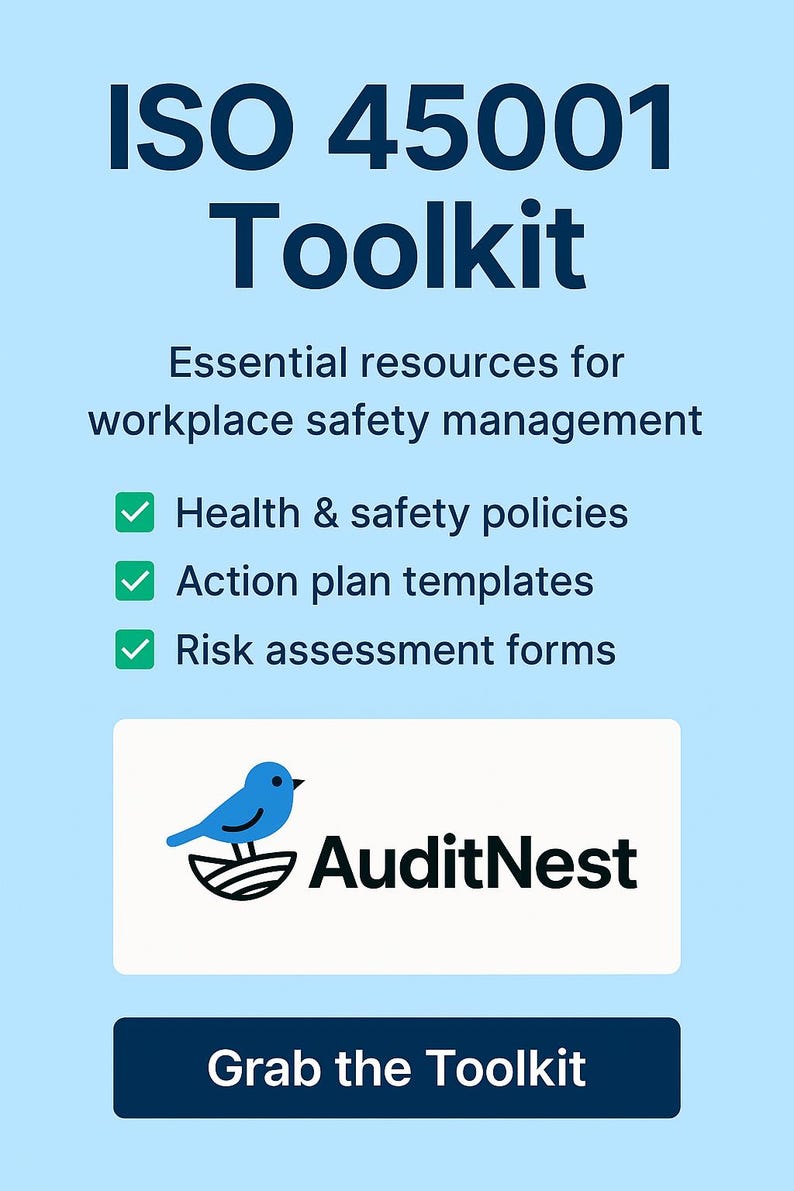 ISO 45001 Toolkit | Health and Safety Compliance Pack | OHS Audit ...