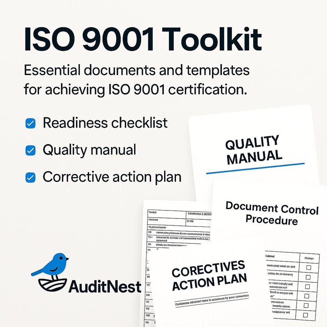 ISO 9001 Toolkit | Quality Management System Templates | Editable Word ...