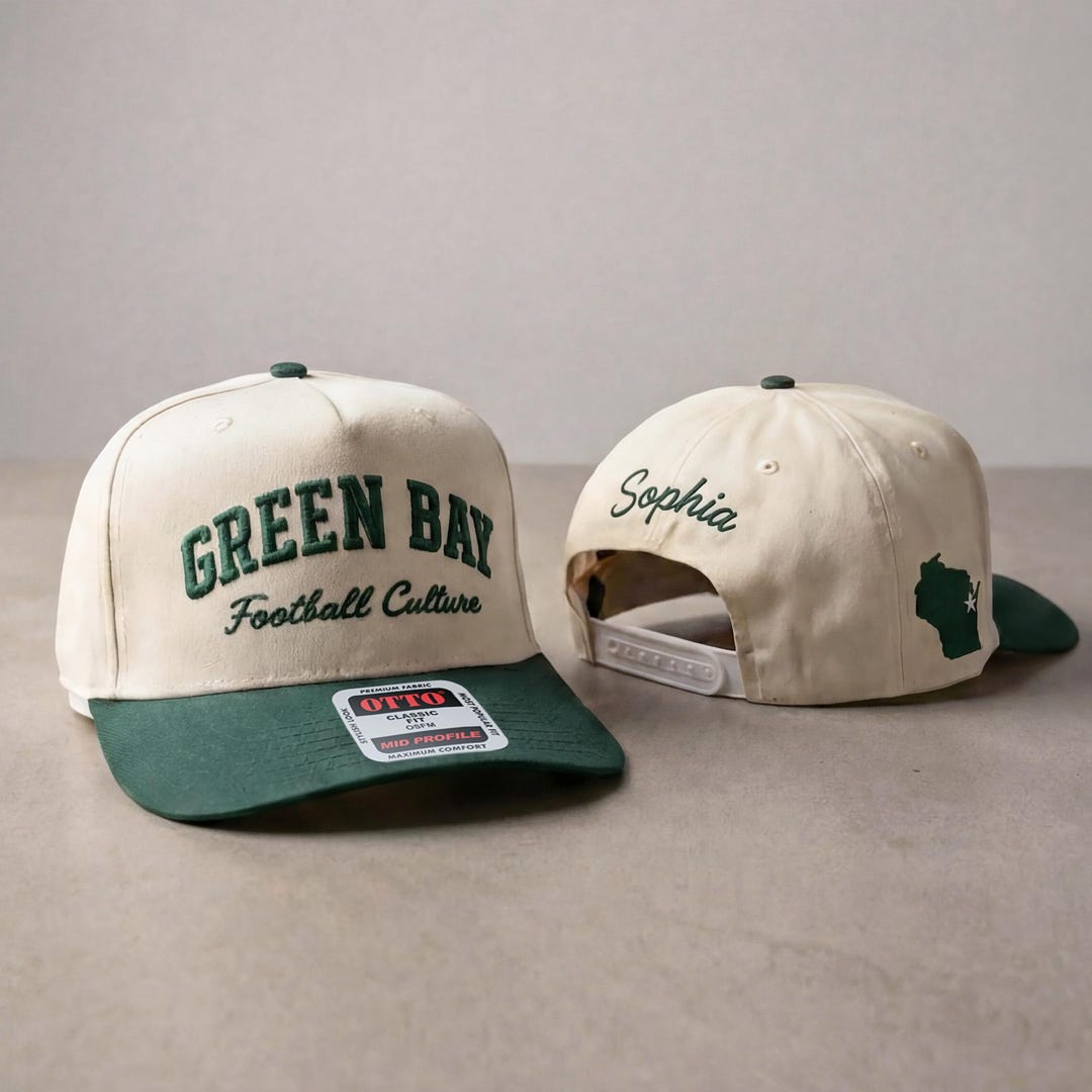 Custom Green Bay 3D Puff Embroidery Hat, Unique Gift Idea, Personalized ...