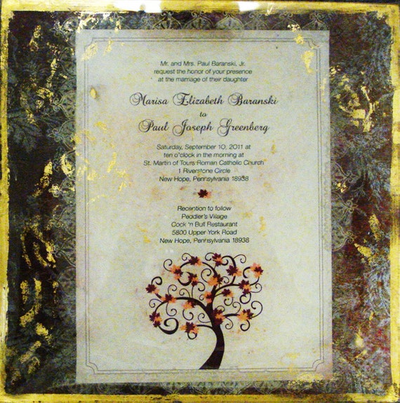 10IN SQUARE Wedding Invitation Plate Custom Decoupage | Etsy