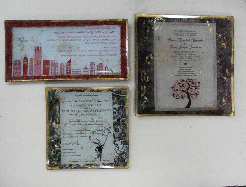 10IN SQUARE Wedding Invitation Plate Custom Decoupage - Etsy