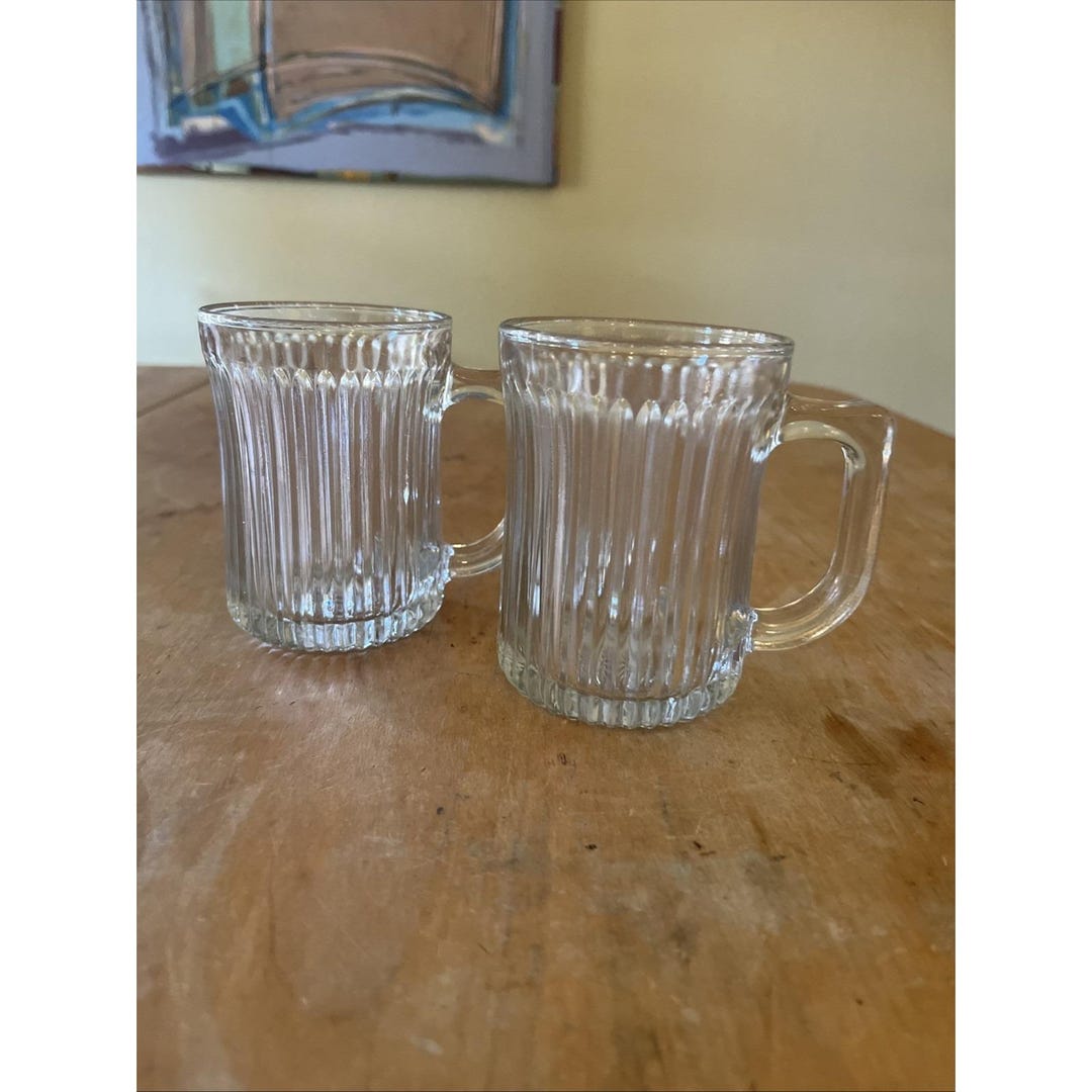 Gibson Royal Crest Mugs - Clear Glass Set of 2 - Etsy