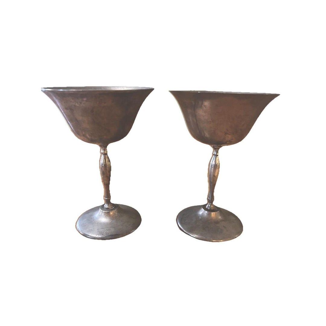 Set of 2 Vintage Leonard EPNS Silver Plate Wine/champagne Goblets Made ...