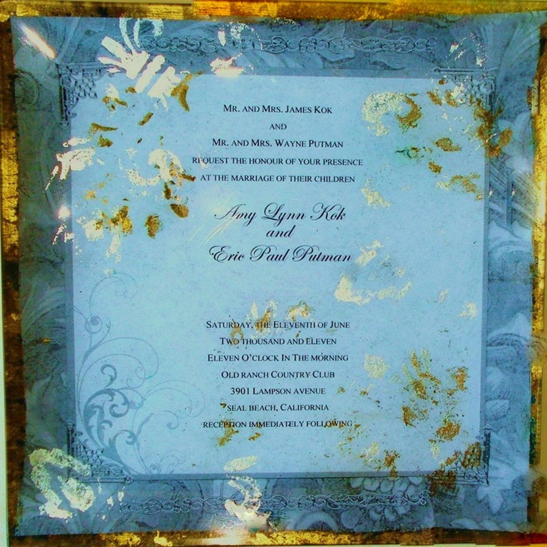 10IN SQUARE Wedding Invitation Plate Custom Decoupage - Etsy