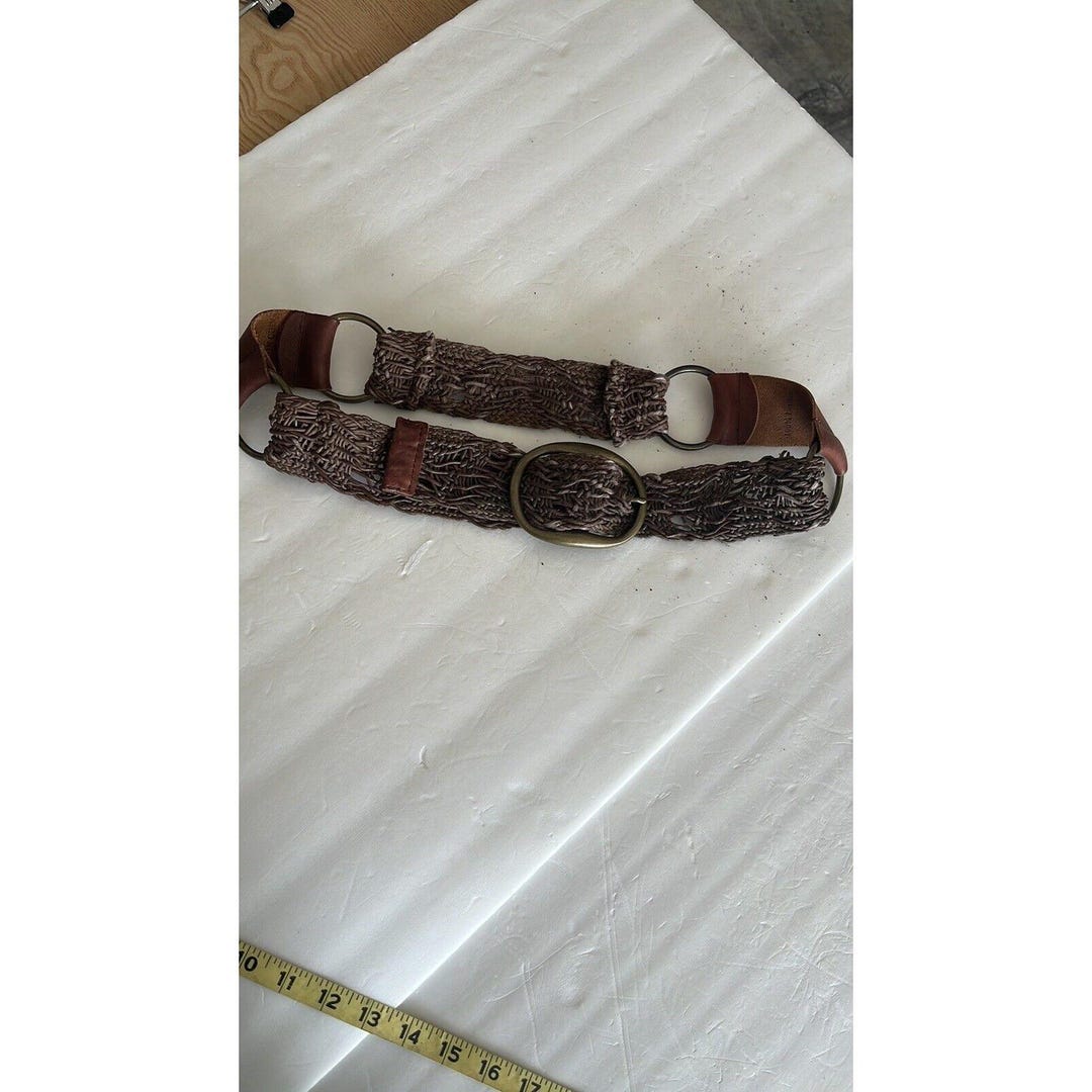 Vintage Cabi Braided Leather Belt: Open Weave, Adjustable, Size M - Etsy