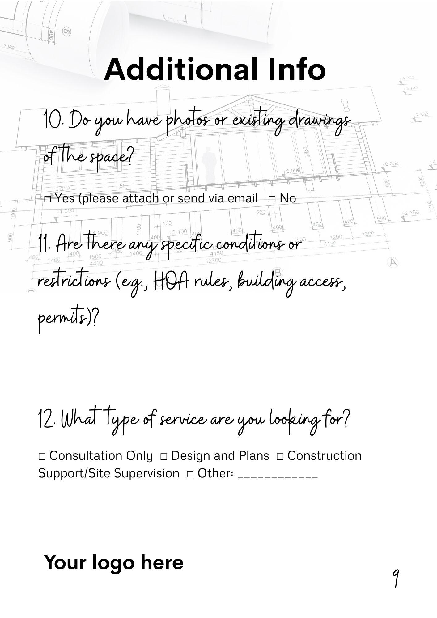 Canva Client Interview Template for Architecture and Interior Design ...