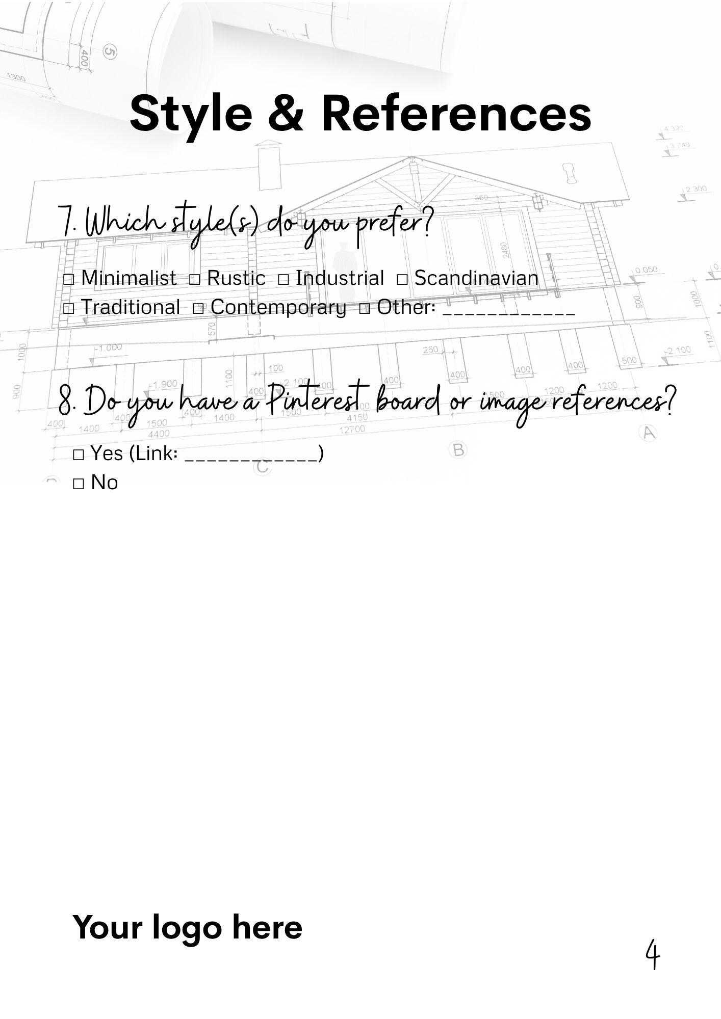 Canva Client Interview Template for Architecture and Interior Design ...