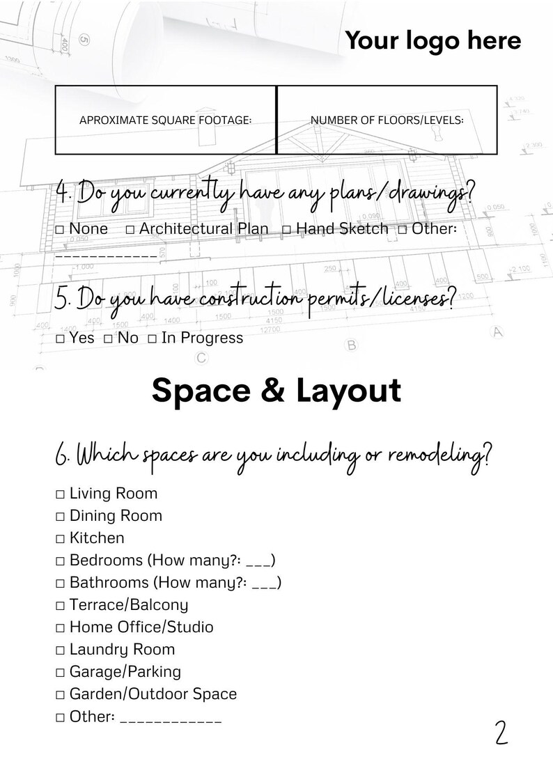 Canva Client Interview Template for Architecture and Interior Design ...