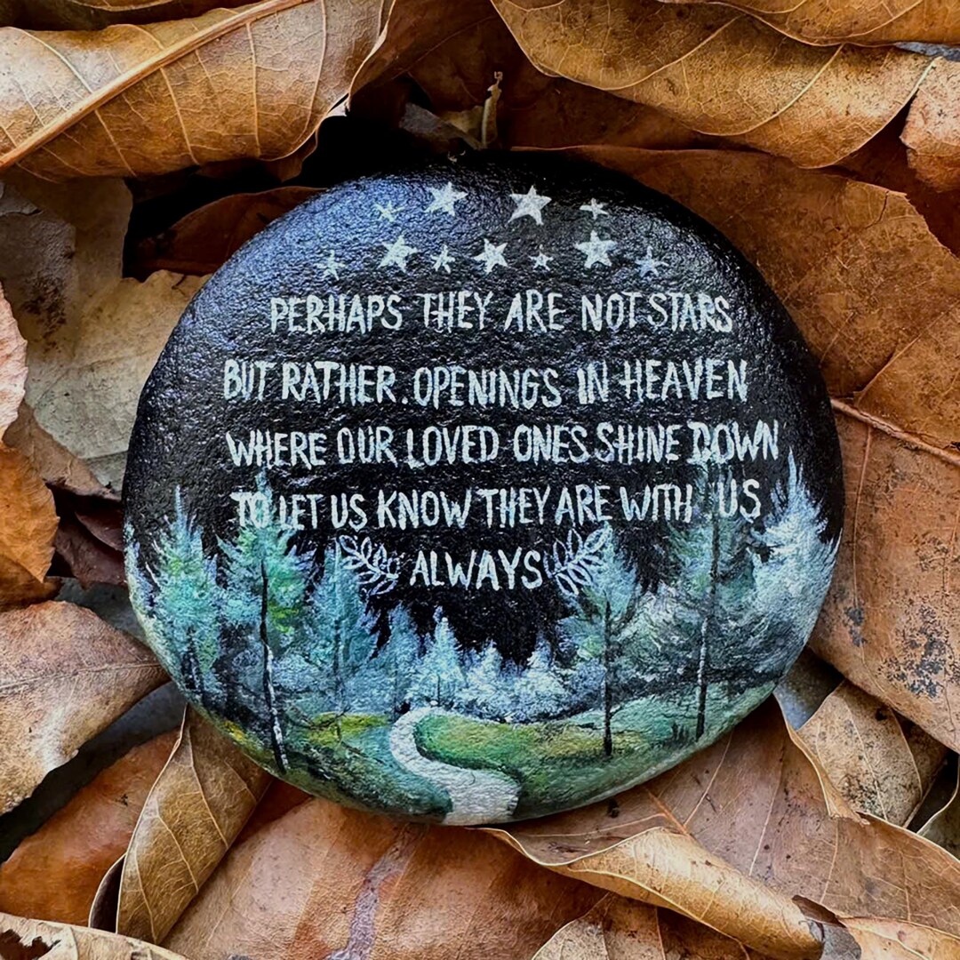 Hand-painted Memorial River Stone: Remembrance Garden Decor - Etsy