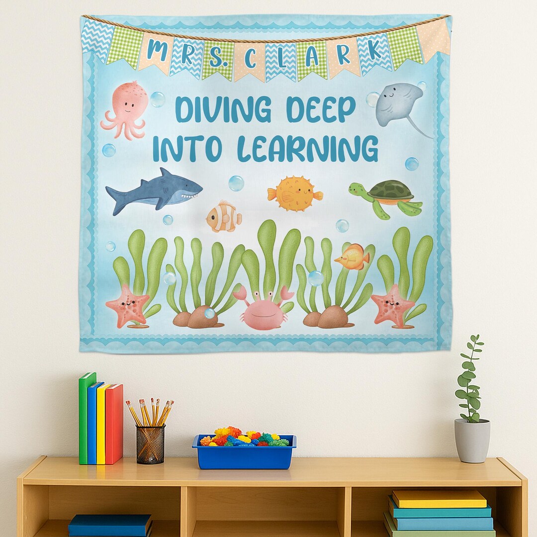 Under the Sea Classroom Tapestry, Back to School Teacher Gift, Diving ...