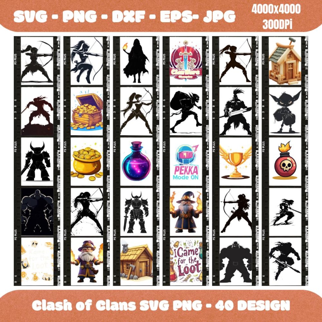 Clash of Clans SVG PNG Bundle, Barbarian King Cut Files for Cricut ...