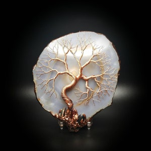 Gray Tree of Life Agate Display Art Sculpture With Gemstones - Etsy