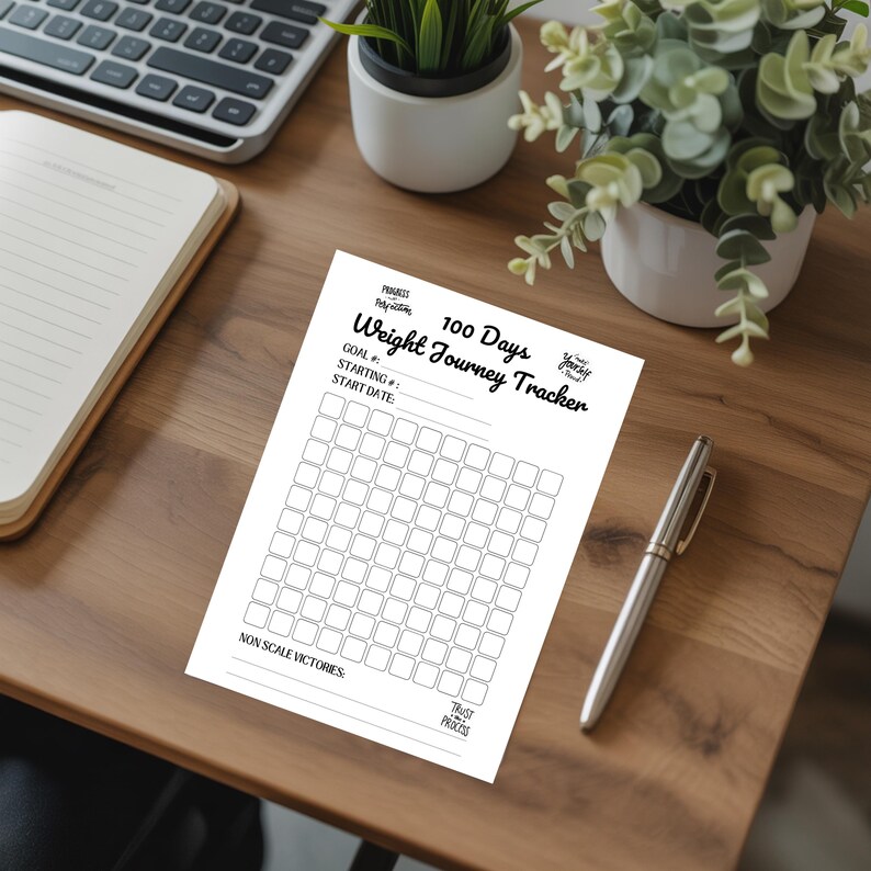 Printable 100 Day Challenge Weight Loss Progress Tracking Worksheet ...
