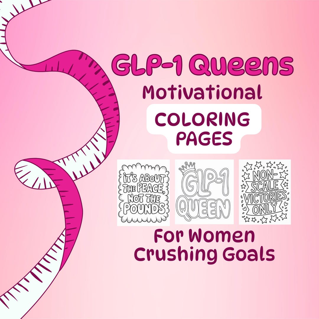 GLP-1 Weight Loss Coloring Pages Digital Download | Sarcastic Coloring ...