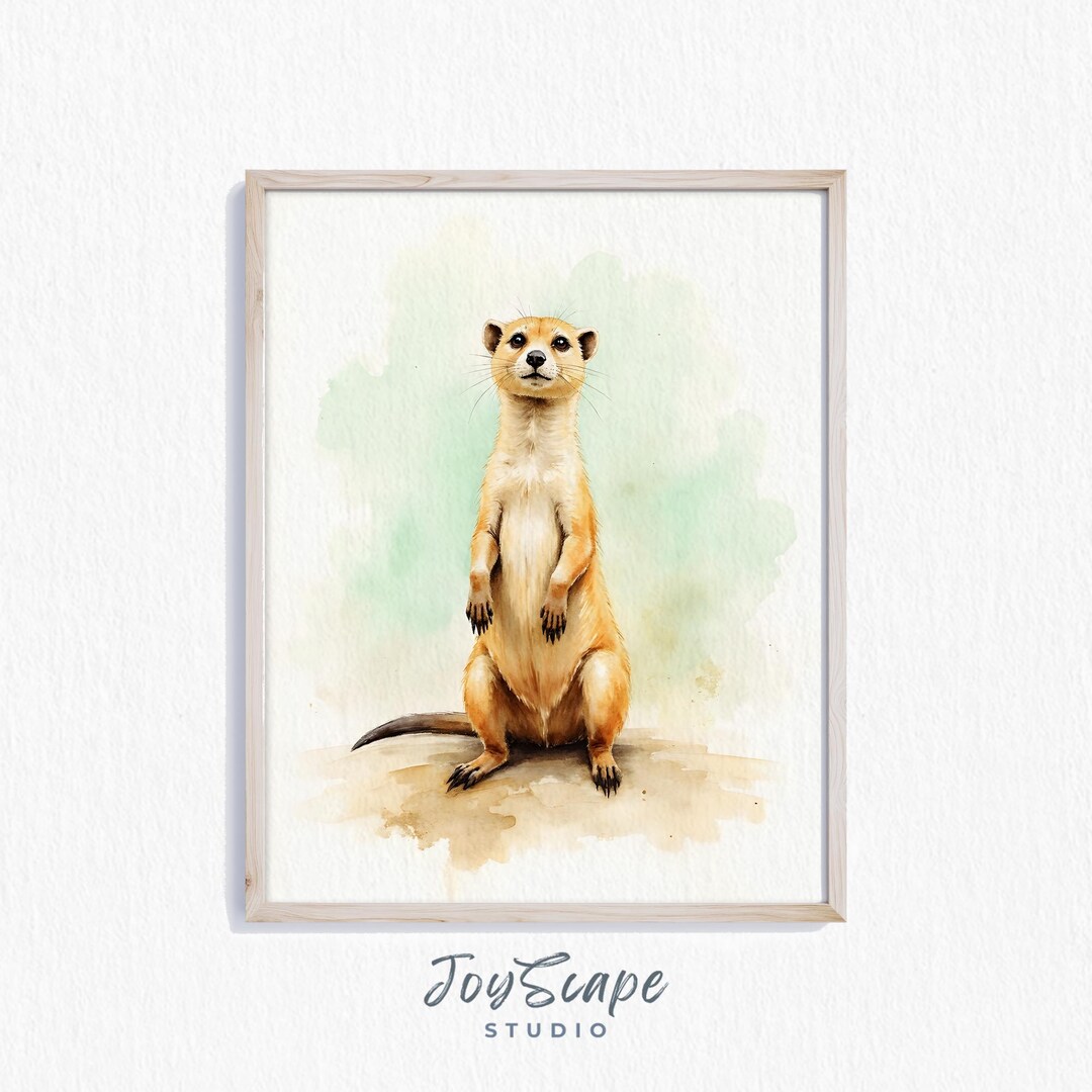 Mongoose Printable Wall Art - Rustic Animal Illustration, Vintage ...