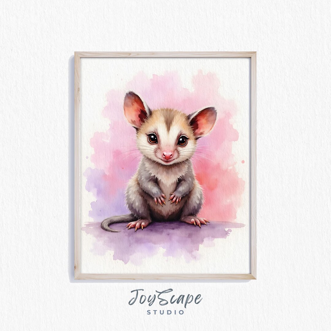 Baby Ringtail Possum Joey Printable - Nursery Animal Wall Art, Cute ...