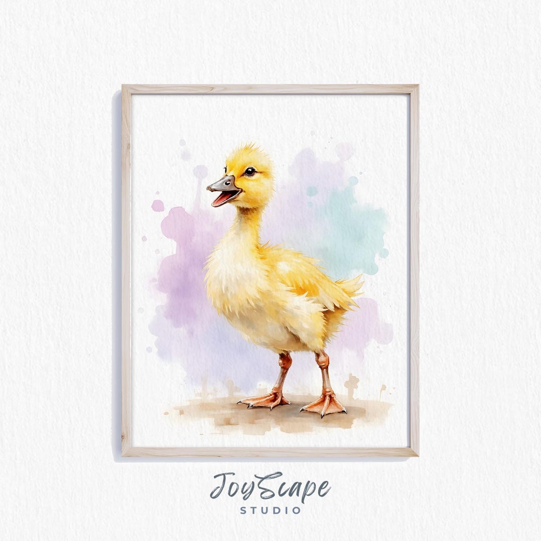 Indian Runner Duck Printable - Pastel Duckling Wall Art, Modern Nursery ...