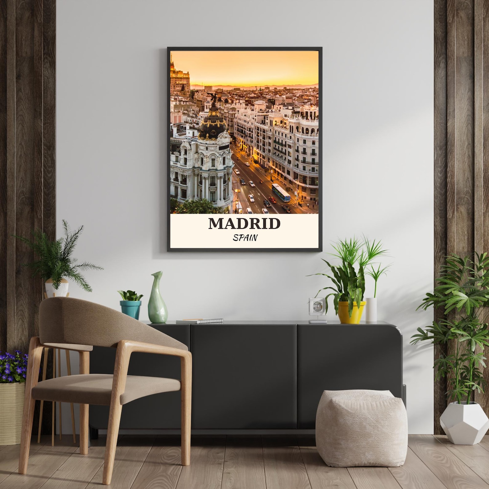 Madrid City Poster Digital Download Spain Wall Art Printable Skyline ...