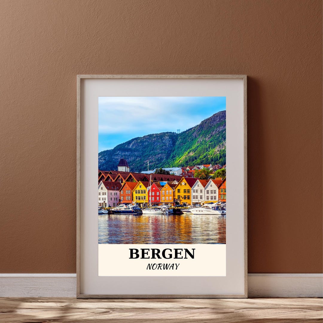 Bergen Wall Art, Norway City Poster, Printable Travel Print, Digital ...