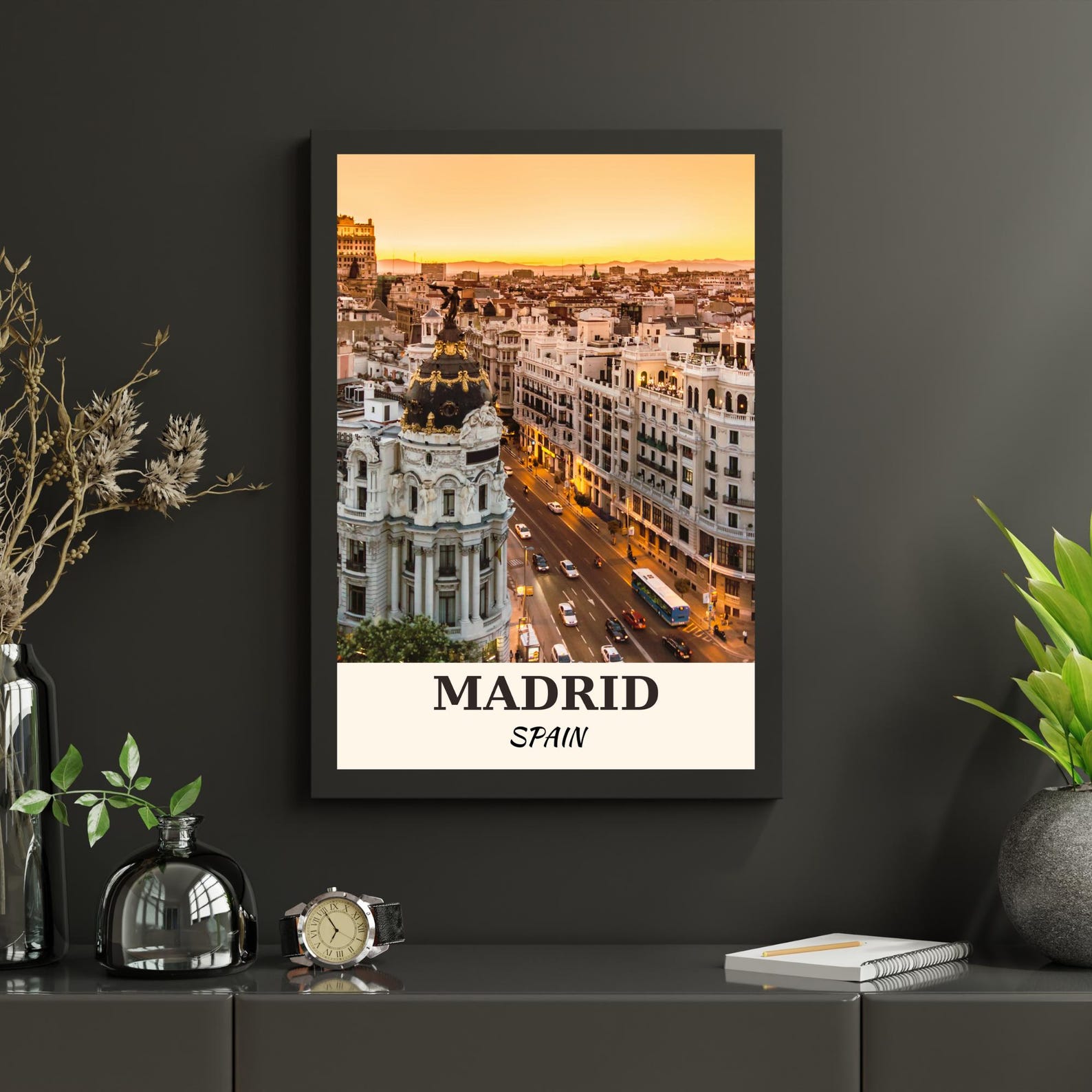 Madrid City Poster Digital Download Spain Wall Art Printable Skyline ...
